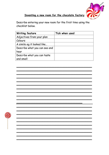 Descriptive writing lessons based on Charlie and the Chocolate factory ...