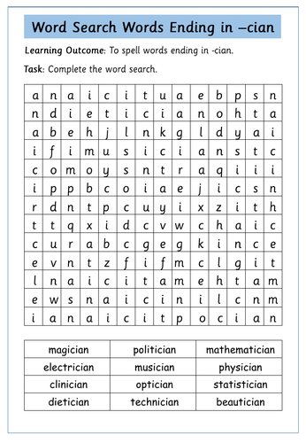 cian suffix - /dʒ/ sound | Teaching Resources