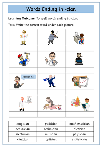 cian suffix - /dʒ/ sound | Teaching Resources