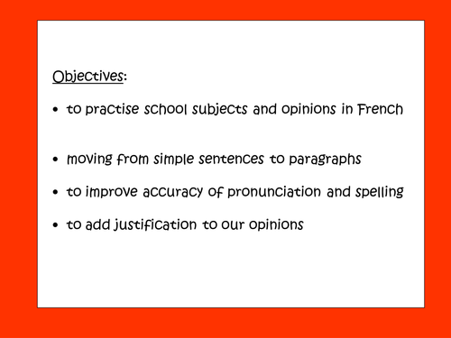 School subjects in French by - UK Teaching Resources - TES