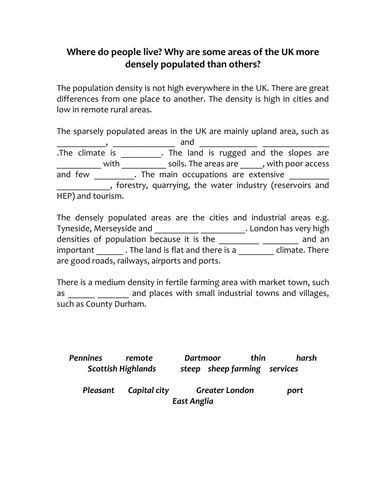 Population Distribution | Teaching Resources
