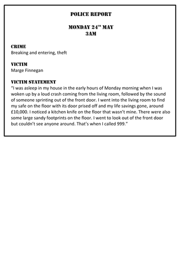 Lesson on inference and reading between the lines - Crime Scene ...