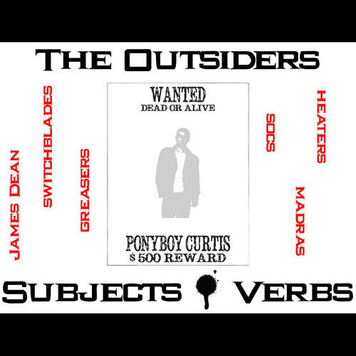 OUTSIDERS Subjects and Verbs - Grammar Agreement Package | Teaching ...
