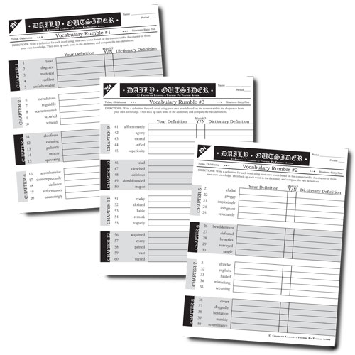 OUTSIDERS Vocabulary List & Quiz w/ Answer Keys (by S.E. Hinton ...