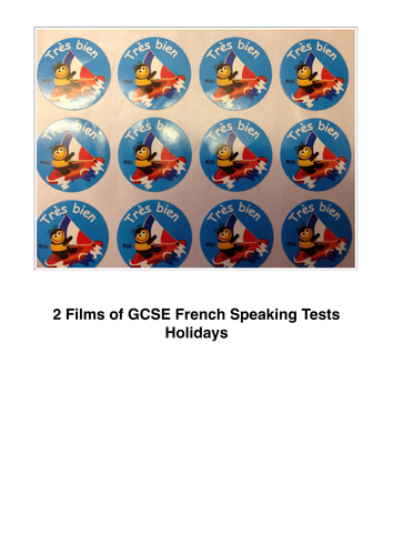 2 Films of GCSE French Speaking Tests on Holidays | Teaching Resources
