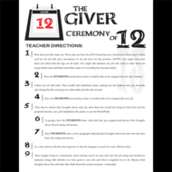 GIVER Ceremony of 12 Activity | Teaching Resources