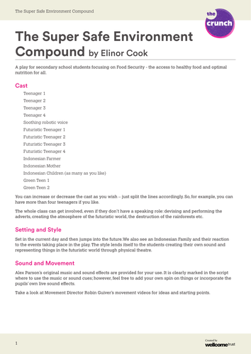 The Super Safe Enviornment Compound Play Script | Teaching Resources