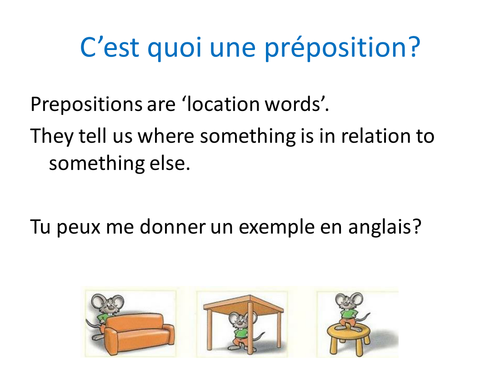 French prepositions | Teaching Resources