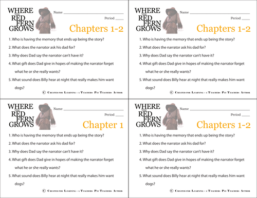 WHERE THE RED FERN GROWS Unit Teaching Package | Teaching Resources