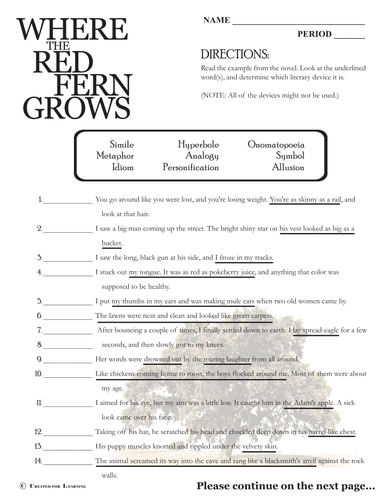 WHERE THE RED FERN GROWS Unit Teaching Package | Teaching Resources