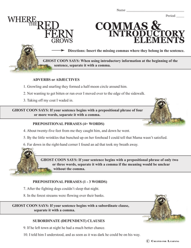 WHERE THE RED FERN GROWS Unit Teaching Package | Teaching Resources