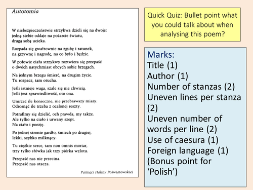 Outstanding Poetry Comparison Revision Lesson | Teaching Resources