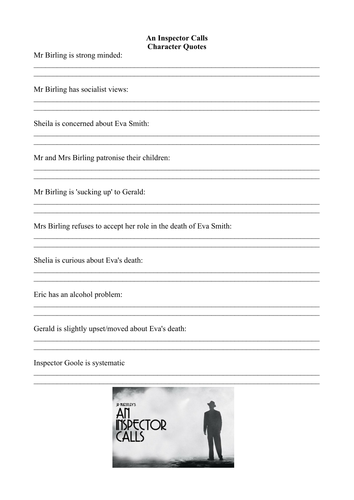 An Inspector Calls 3 Lessons + Worksheets | Teaching Resources