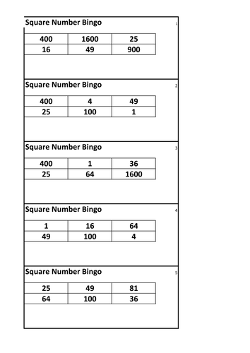 Times Table Bingo Cards | Teaching Resources