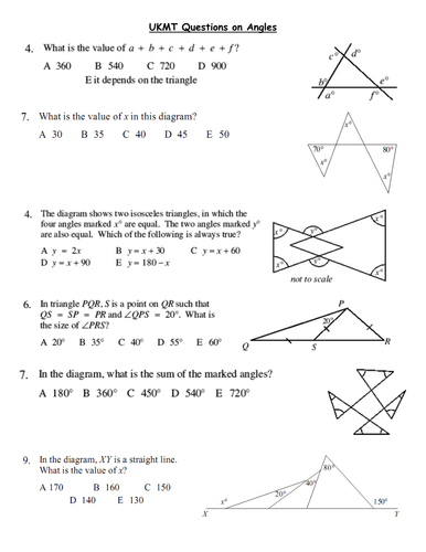 UKMT questions by topic | Teaching Resources