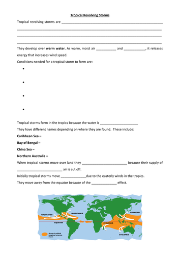 AQA A Level - Tropical Revolving Storms | Teaching Resources