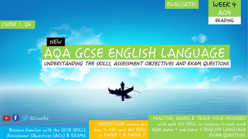 New GCSE English Language Skills UNIT, AO4 EVALUATE, Paper 1 Question 4 ...