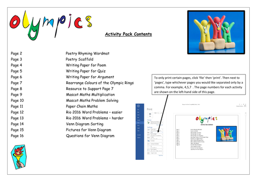 Rio 2016 Olympic Activities - English and Maths fun | Teaching Resources