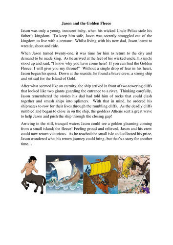 Quest story - Jason and the Golden Fleece | Teaching Resources