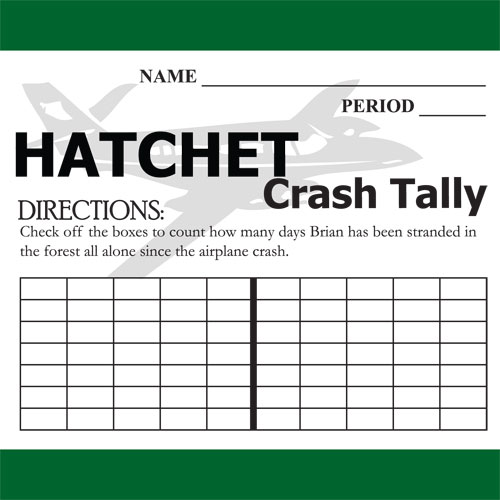 HATCHET Crash Tally (by Gary Paulsen) | Teaching Resources