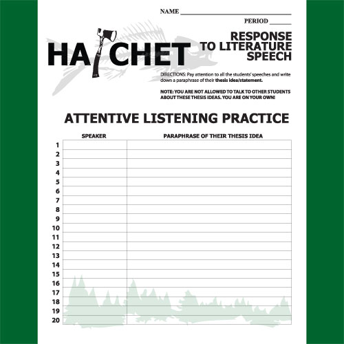 HATCHET Essay Topics & Grading Rubrics (by Gary Paulsen) | Teaching ...