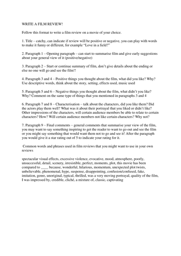 Analyse, Comment, Review - Scheme of Work on Short Films (SOW) (KS3/KS4 ...