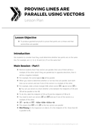 Proving Lines are Parallel Using Vectors - Complete Lesson | Teaching ...