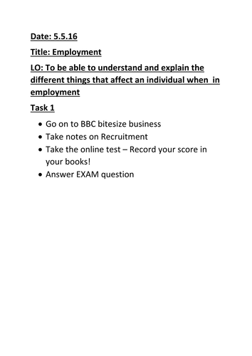 APPLIED BUSINESS EXAM QUESTIONS AQA | Teaching Resources