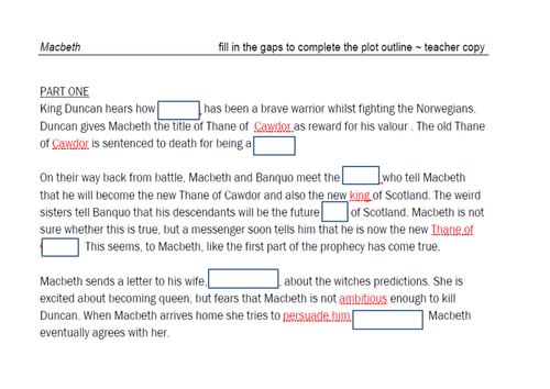Macbeth suite of lessons Act 1 - Act 5 | Teaching Resources