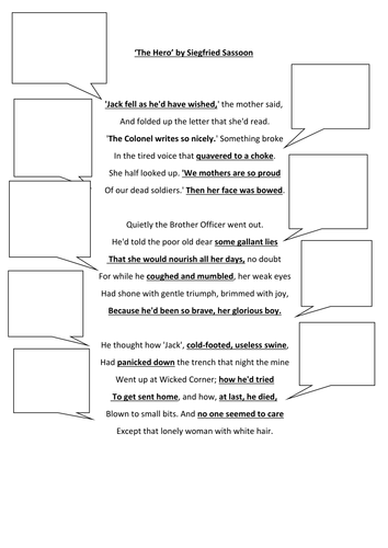 'The Hero' Siegfried Sassoon Context lesson | Teaching Resources