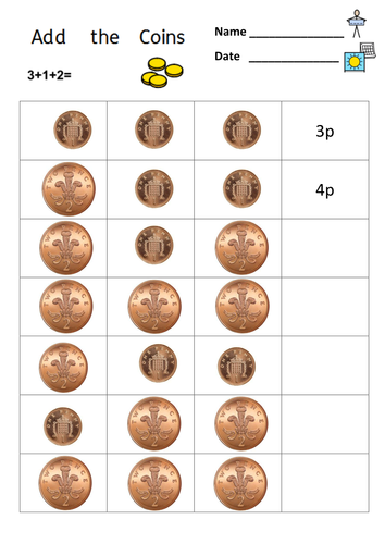 Coin Recognition and Basic Coin Addition | Teaching Resources