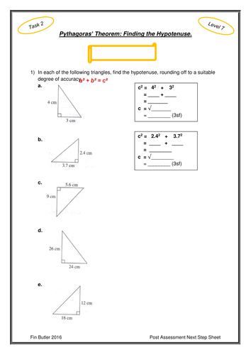 Various Pythagoras' Theorem and Trigonometry Worksheets. | Teaching ...