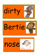 Dirty Bertie key word cards and pictures | Teaching Resources