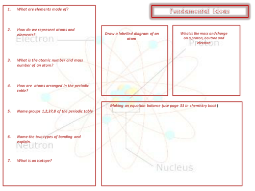 AQA Science unit 1 revision placemats | Teaching Resources
