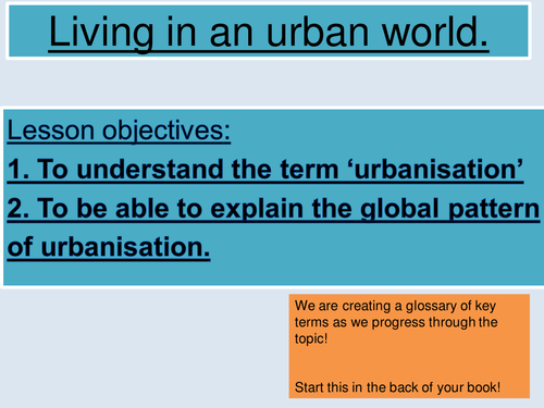 NEW AQA GCSE Geography urban environments starter park | Teaching Resources