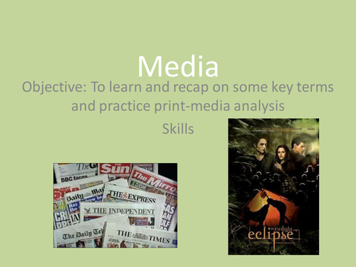 AQA Media GCSE Full Scheme of work for Unit 1: Introduction to Media ...