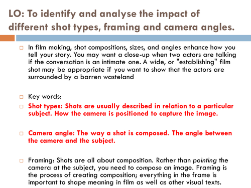 AQA Media GCSE Full Scheme of work for Unit 1: Introduction to Media ...