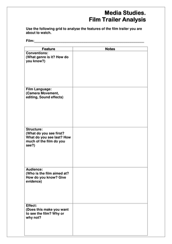 AQA Media GCSE Full Scheme of work for Unit 3: Planning and research ...