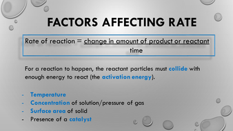 GCSE Factors Affecting Rate of Reaction PowerPoint Presentation ...