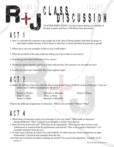 ROMEO AND JULIET Unit Teaching Package (by William Shakespeare ...