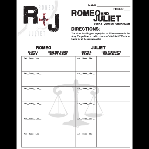 ROMEO AND JULIET Essay (Response to Literature) | Teaching Resources