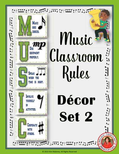 MUSIC DECOR: Class Rules POSTERS Set 2 | Teaching Resources