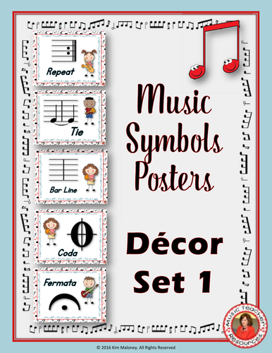MUSIC DECOR: MUSIC SYMBOLS Set 1 | Teaching Resources