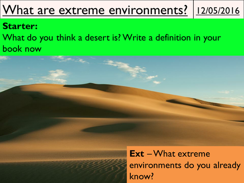 Extreme Environments | Teaching Resources