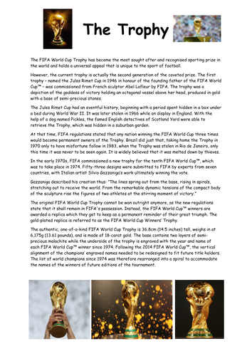 The History of The World Cup - Sport and Leisure - The History of ...