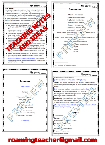 Macbeth: The Script PREVIEW | Teaching Resources