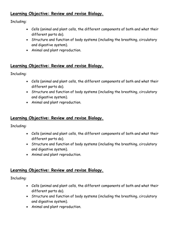 KS3 Biology revision (Activate 1: Cells, body systems, and reproduction ...