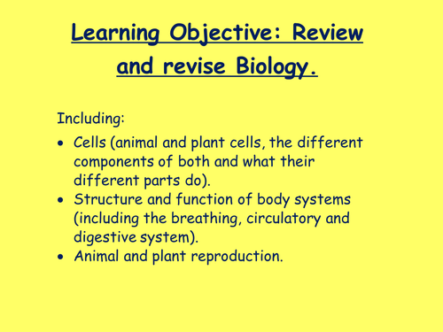 KS3 Biology revision (Activate 1: Cells, body systems, and reproduction ...
