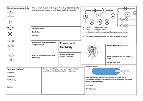 New Exploring Science- 7J Current Electricity revision poster by ...