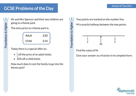 GCSE Problem Solving Questions of the Day - 16th May | Teaching Resources